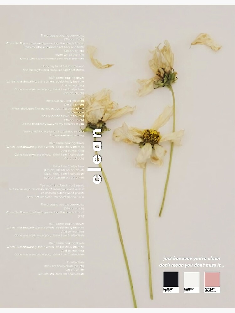 "Clean - Lyrics Poster" Poster by cemenamatlu | Redbubble