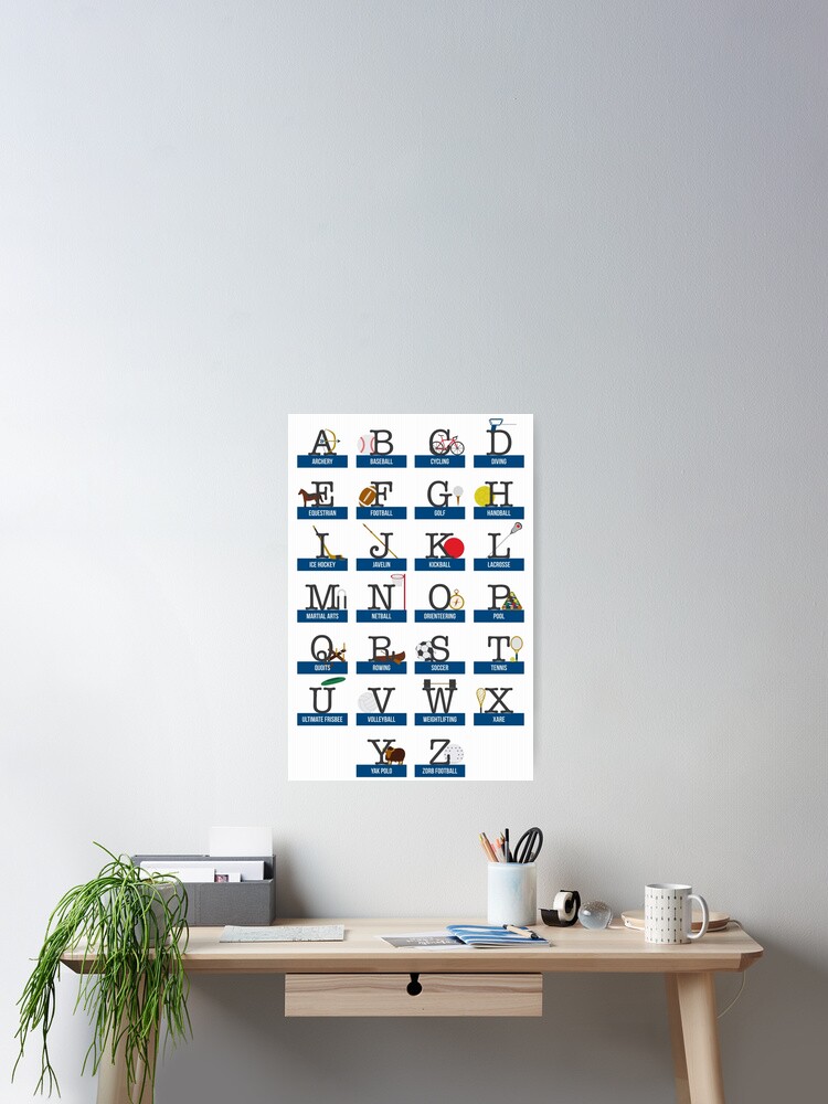 "Sports and Games Alphabet" Poster for Sale by babybigfoot | Redbubble
