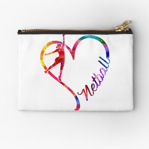 "Netball heart" Zipper Pouch for Sale by CactusDesigns68 | Redbubble