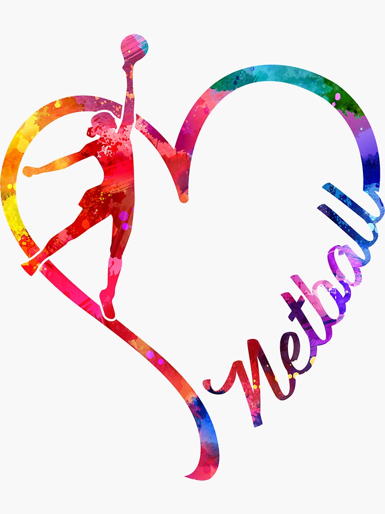 "Netball heart" Sticker for Sale by CactusDesigns68 | Redbubble