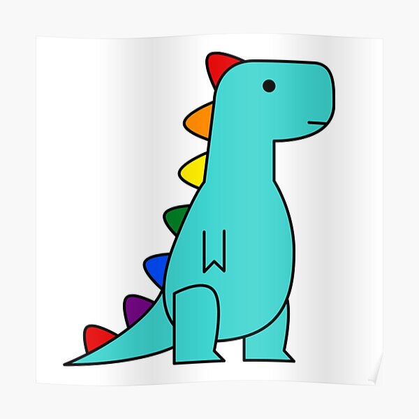 "Cute Rainbow Dinosaur" Poster for Sale by GroundOfHoly | Redbubble