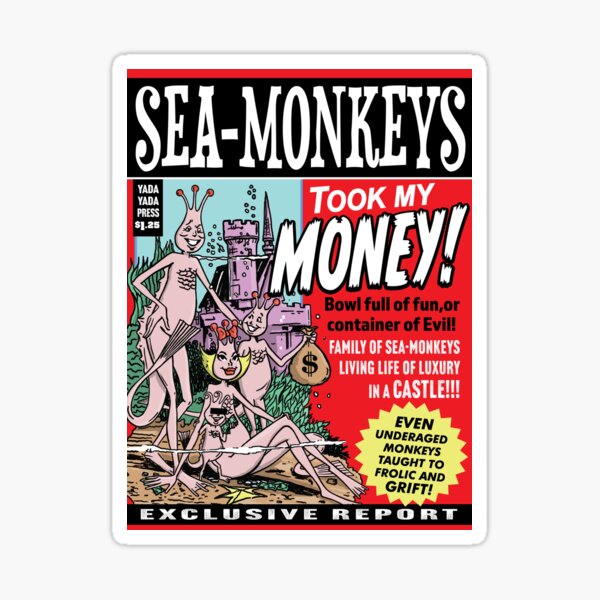 "Sea Monkeys Parody" Sticker for Sale by RagingSoxMonkey | Redbubble