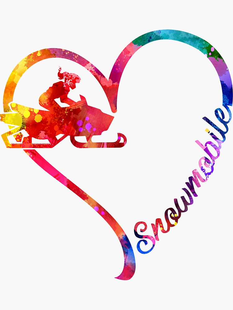 "Snowmobile heart" Sticker for Sale by CactusDesigns68 | Redbubble