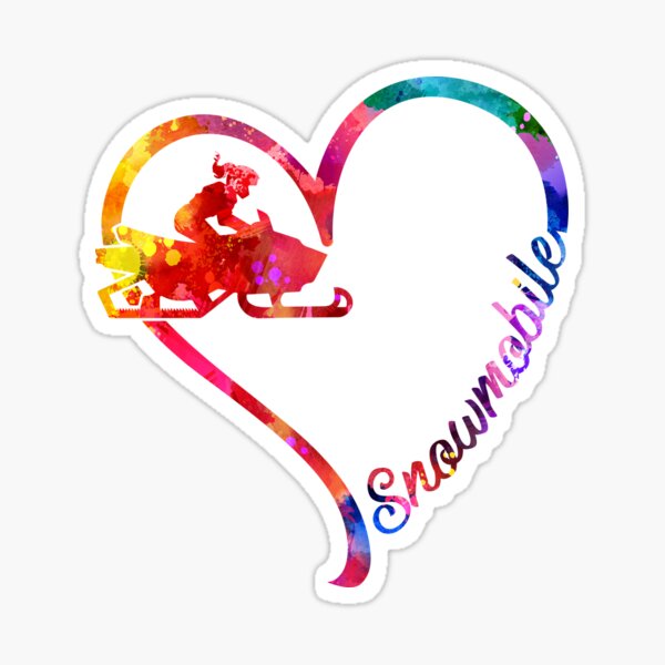 "Snowmobile heart" Sticker for Sale by CactusDesigns68 | Redbubble