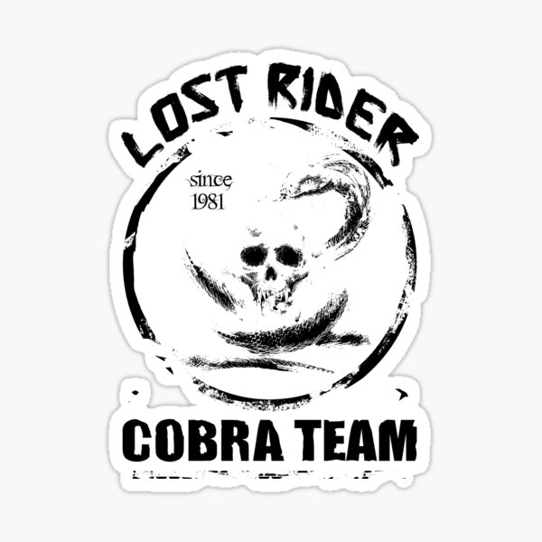 "LOST RIDER COBRA TEAM" Sticker for Sale by talkingapparels | Redbubble