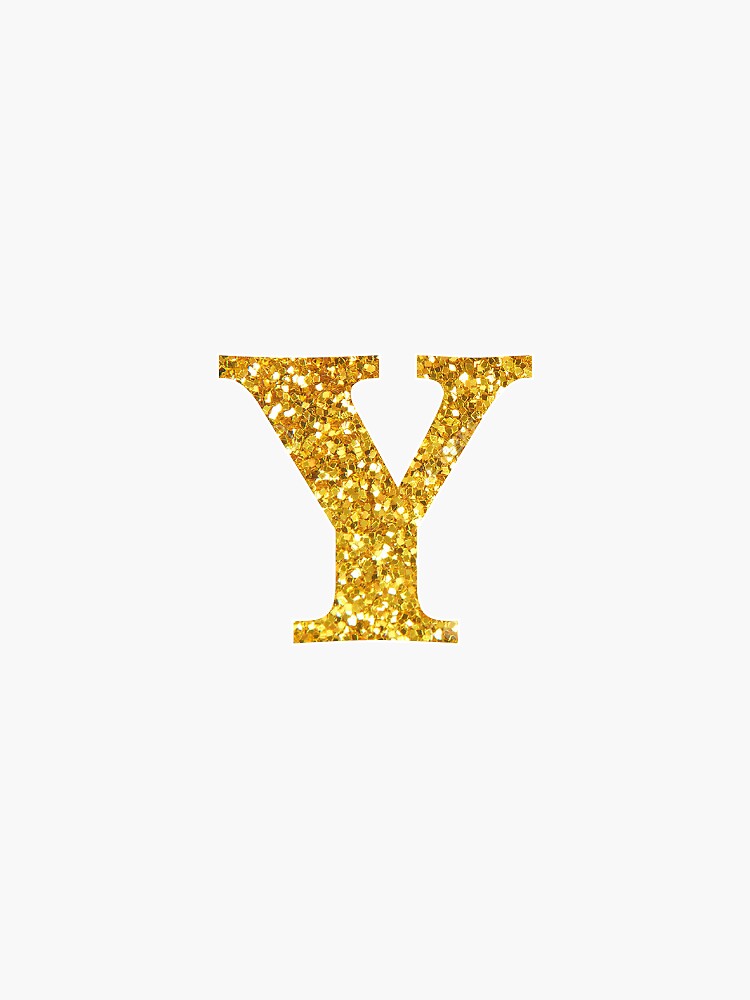 "gold glitter y" Sticker for Sale by mgriest | Redbubble