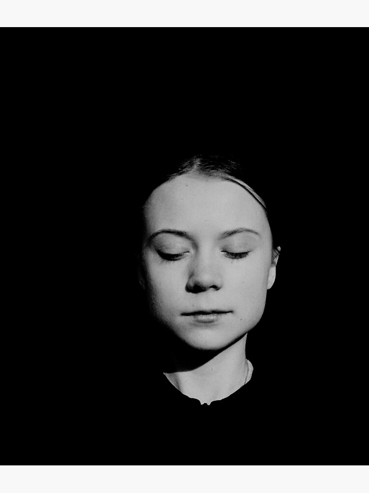 "greta thunberg black and white " Sticker for Sale by emcazalet | Redbubble