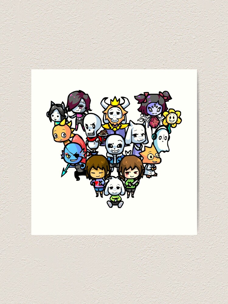 "Chibi Undertale Characters" Art Print for Sale by timtam13 | Redbubble