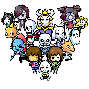 "Chibi Undertale Characters" Sticker for Sale by timtam13 | Redbubble