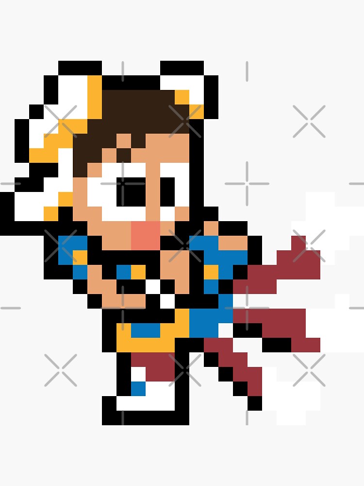 "Chun-li Lightning Legs Kicks (Street Fighter) 8-bit Retro Pixel Art ...
