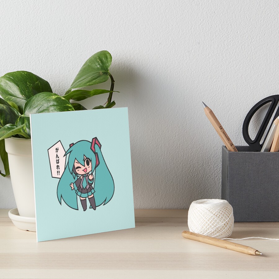 "Miku Ganbare Ganbatte Chibi" Art Board Print by c10884 | Redbubble