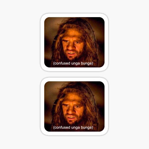 "Confused Unga Bunga - 2 Pack - Teacher Meme Grading" Sticker for Sale ...