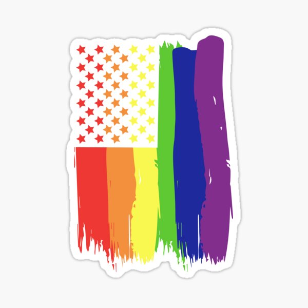 Pride Rainbow American Flag Sticker For Sale By Quidnuncdesigns
