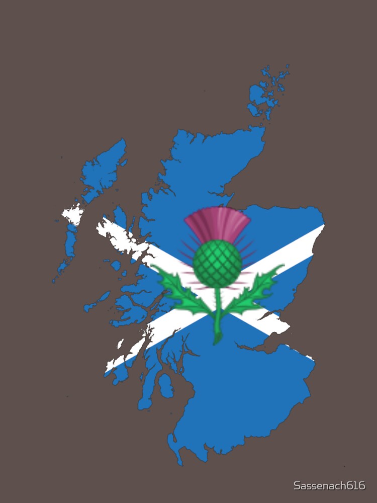 "Scottish thistle & map." T-shirt for Sale by Sassenach616 | Redbubble ...