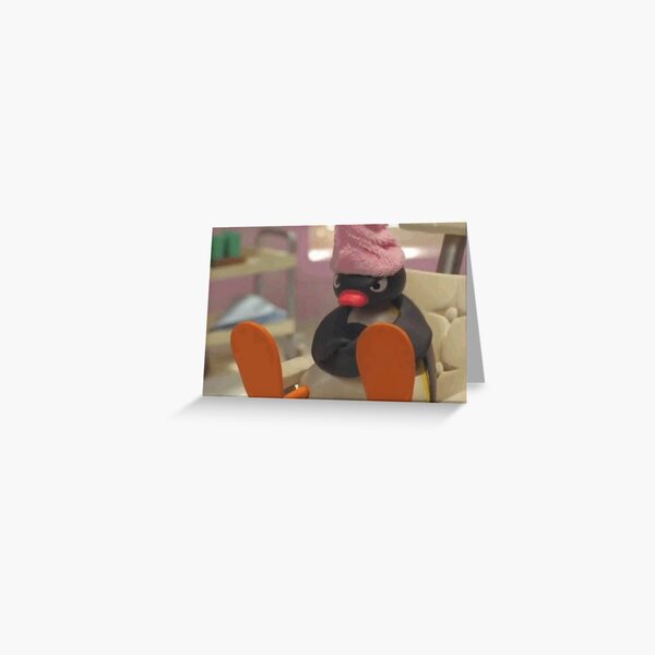 "upset pingu" Greeting Card by dillpicklechips | Redbubble
