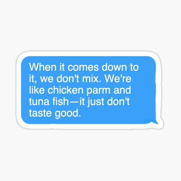 "Chicken Parm and Tuna Fish: Rodney Survivor Quote" Sticker for Sale by ...