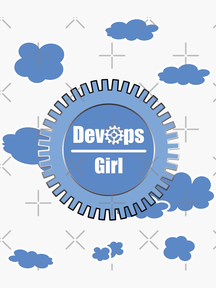 "Cloud DevOps Girl Techie - IT Nerd Design Blue yellow" Sticker for ...