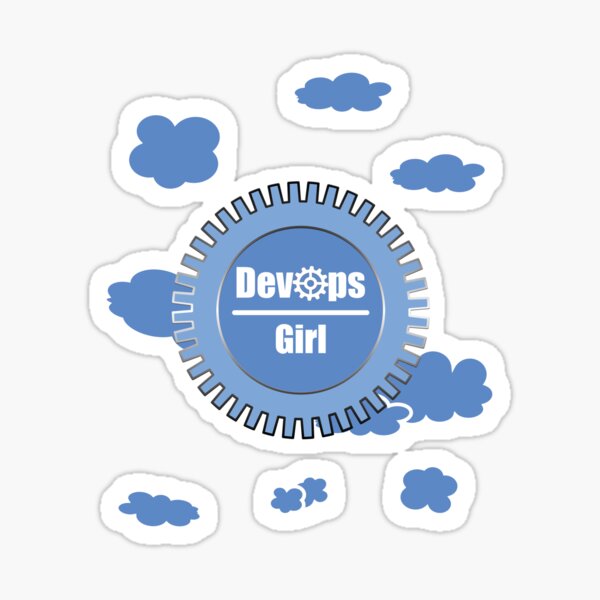 "Cloud DevOps Girl Techie - IT Nerd Design Blue yellow" Sticker for Sale by IrinchiDE | Redbubble