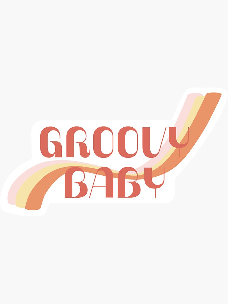 "Groovy Baby Sticker" Sticker for Sale by GiaStellina | Redbubble