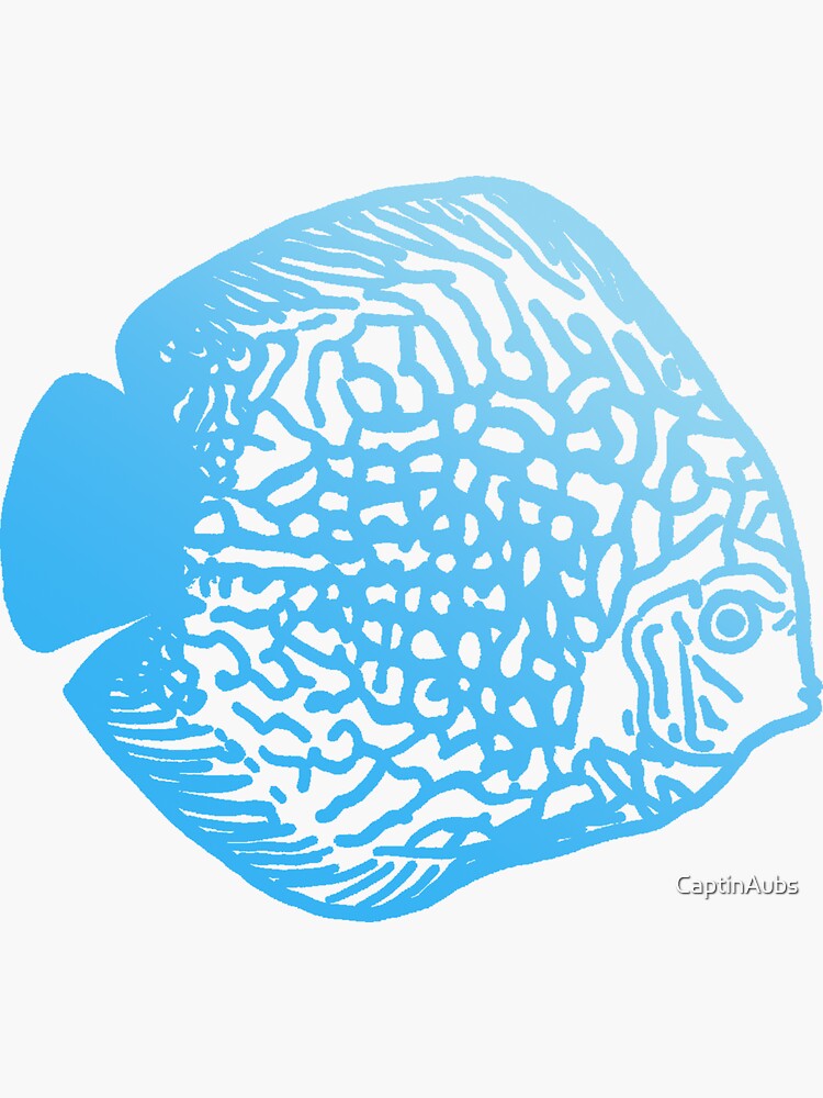 "Light Blue Discus Fish" Sticker for Sale by CaptinAubs | Redbubble
