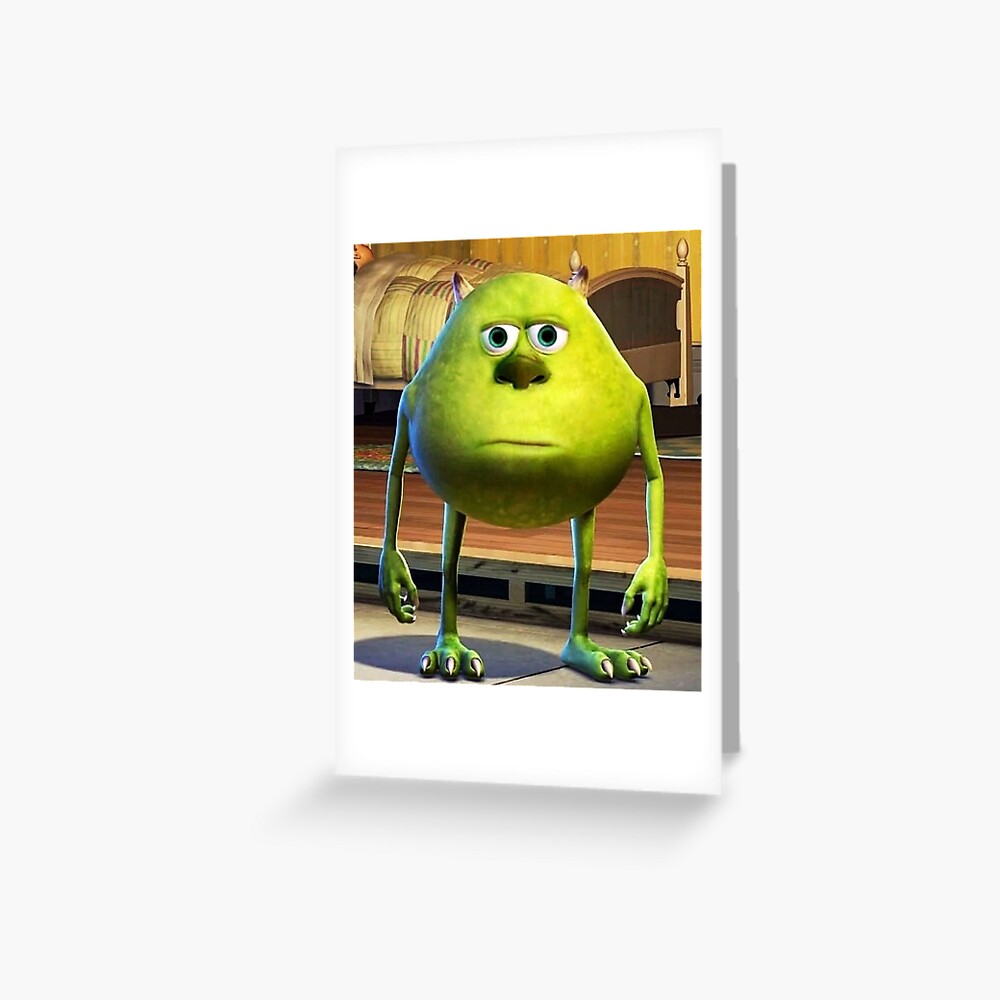 "mike wazowski meme funny two eyes " Greeting Card for Sale by ...