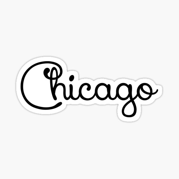 "Chicago Script" Sticker for Sale by palmeria | Redbubble