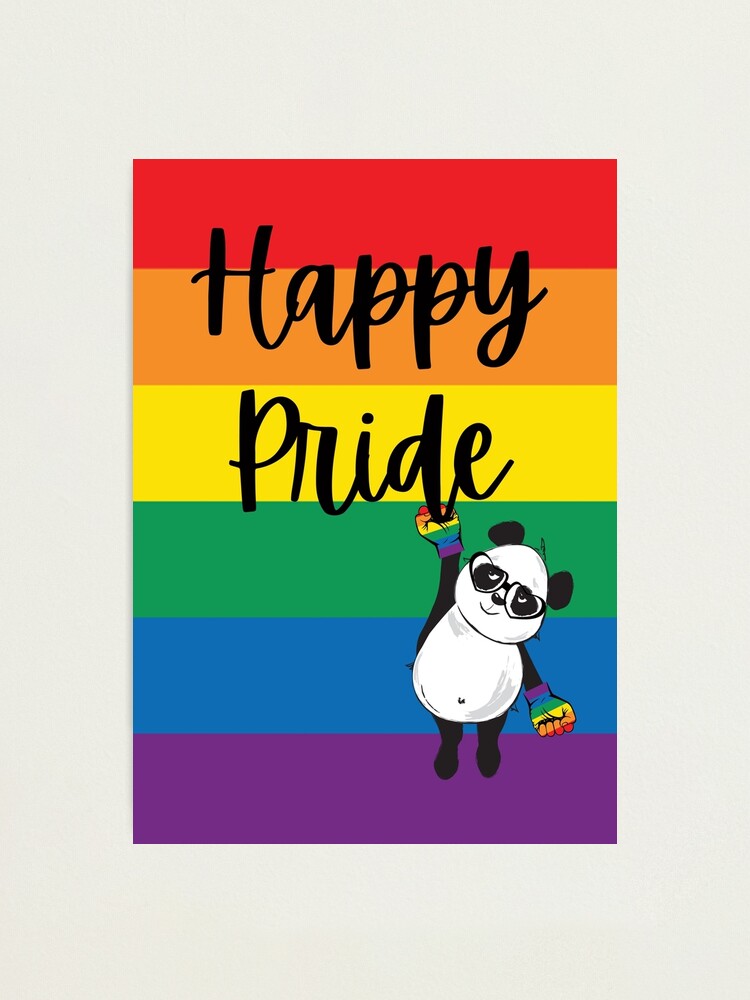 "LGBTQ Happy Gay Pride with Panda Bear and the Rainbow Flag ...