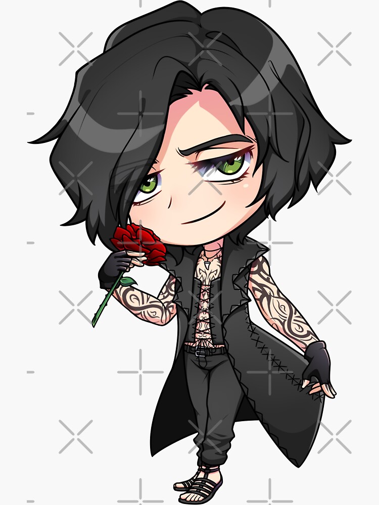 "Devil May Cry - V holding a rose" Sticker for Sale by RexiDoodle ...