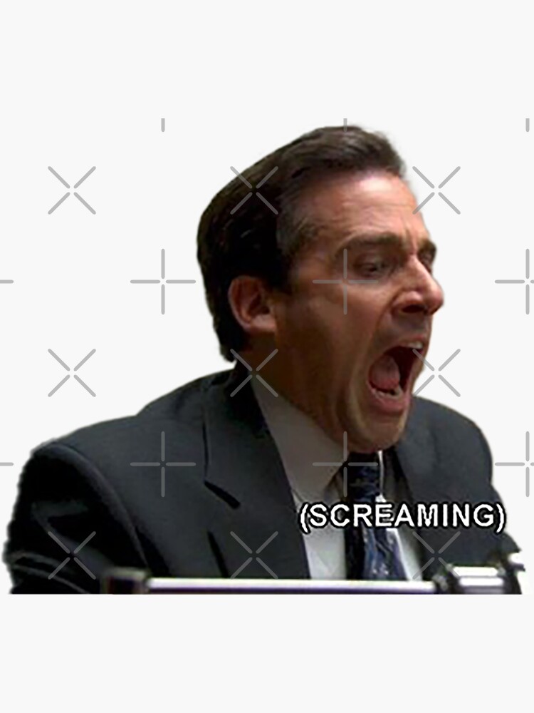 "Michael Scott - Screaming" Sticker for Sale by 8Gear | Redbubble