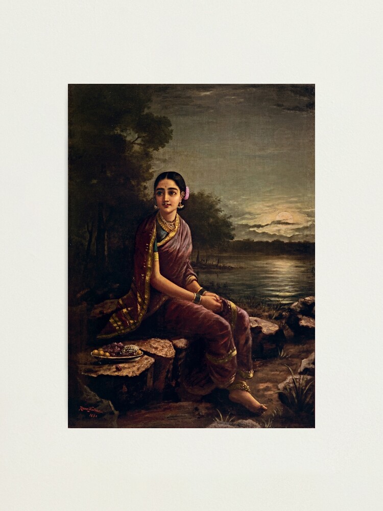 "Raja Ravi Varma - Radha In The Moonlight" Photographic Print by ...
