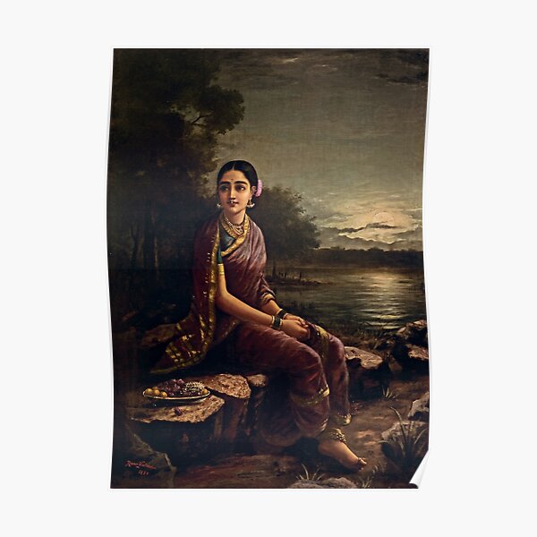 "Raja Ravi Varma - Radha In The Moonlight" Poster by JDesigningMO ...