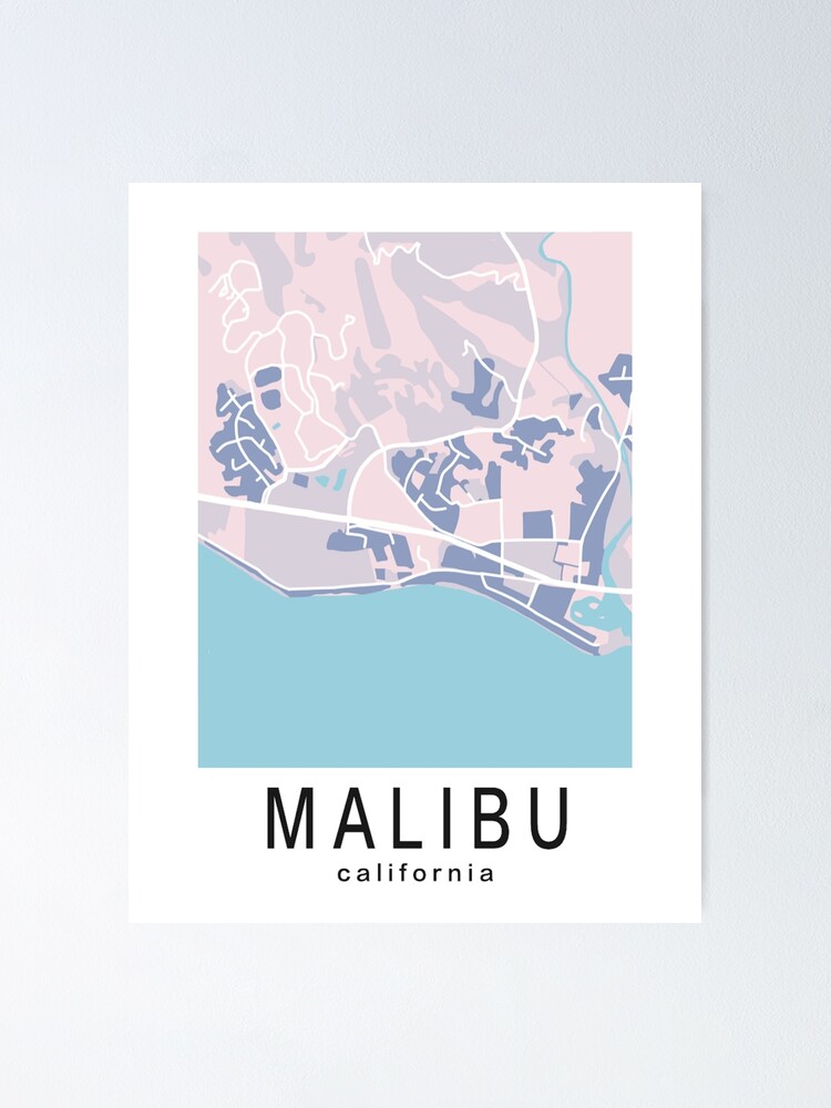 "malibu california city map" Poster for Sale by afergusson | Redbubble