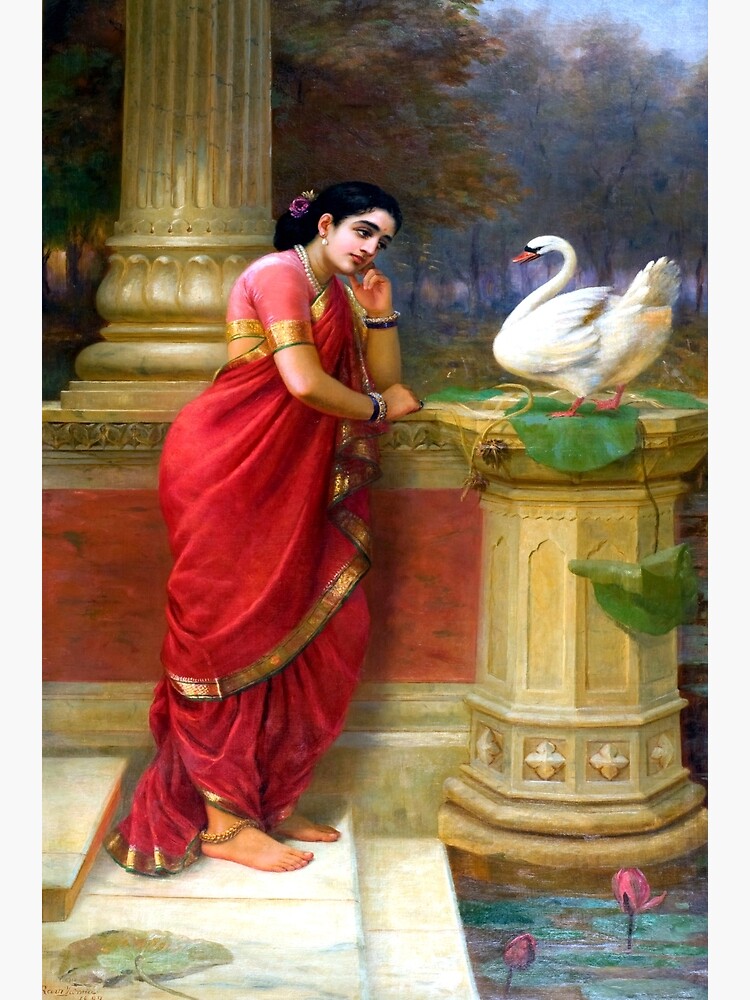 "Raja Ravi Varma - Hamsa Damayanti" Poster for Sale by JDesigningMO ...