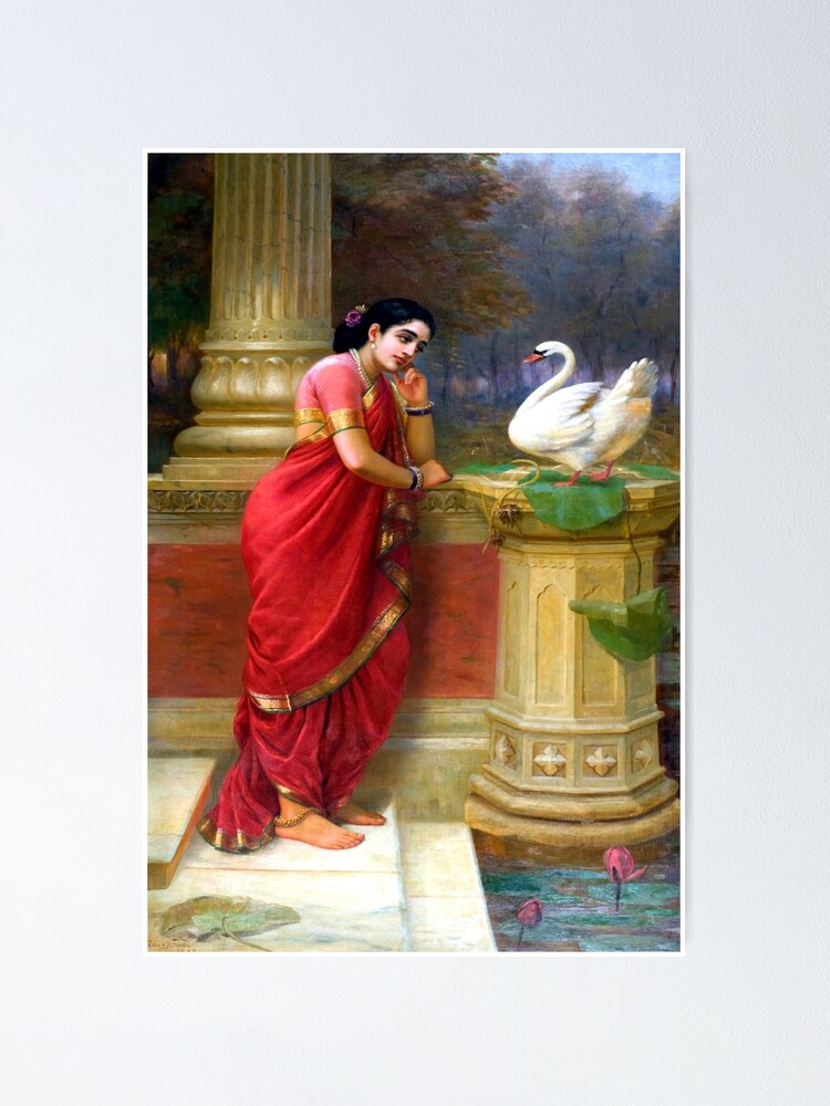 "Raja Ravi Varma - Hamsa Damayanti" Poster for Sale by JDesigningMO ...