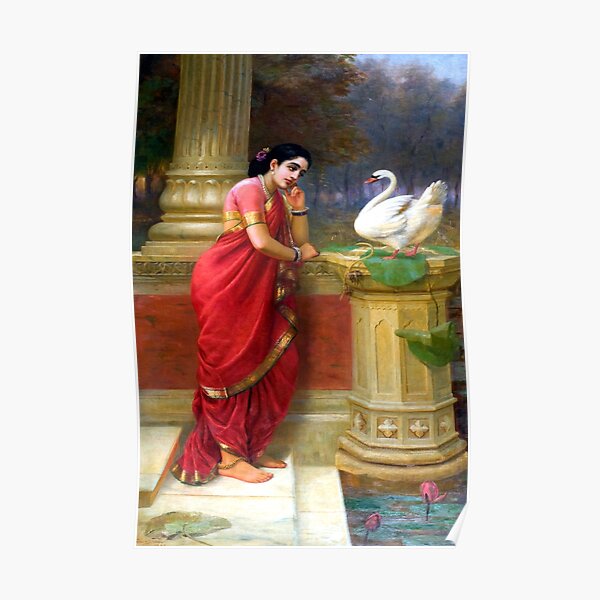 "Raja Ravi Varma - Hamsa Damayanti" Poster for Sale by JDesigningMO ...