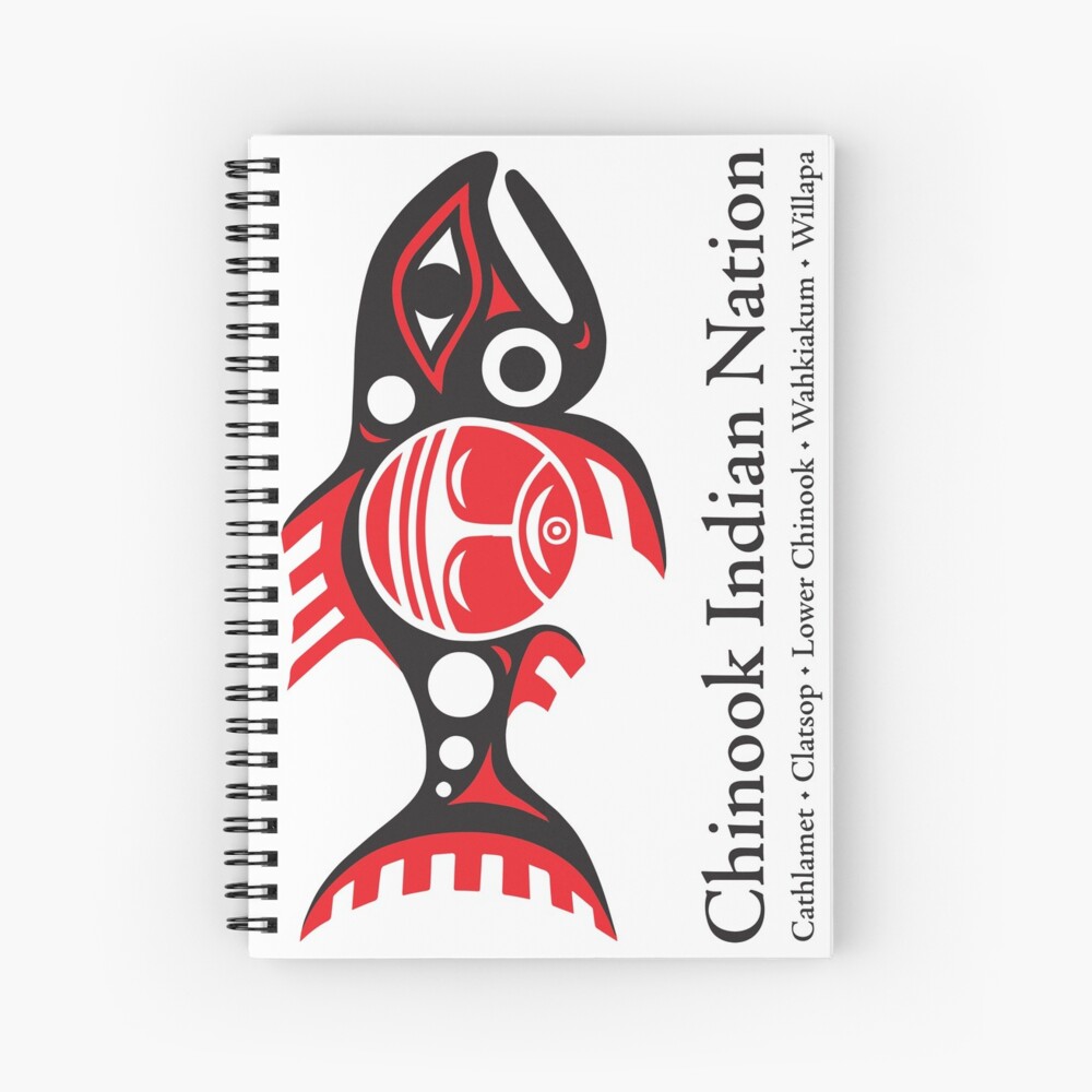 "Chinook Indian Nation Tribal Logo, vertical" Spiral Notebook for Sale by ChinookNation | Redbubble