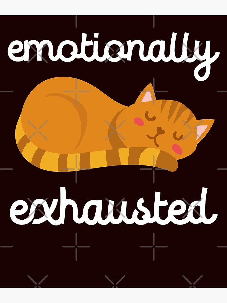 Póster «Gato Kawaii Emocionalmente Agotado Gatito Cansado Salud Mental ...