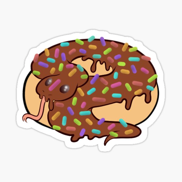 "Donut Snake - Chocolate Rainbow Sprinkle" Sticker for Sale by ...