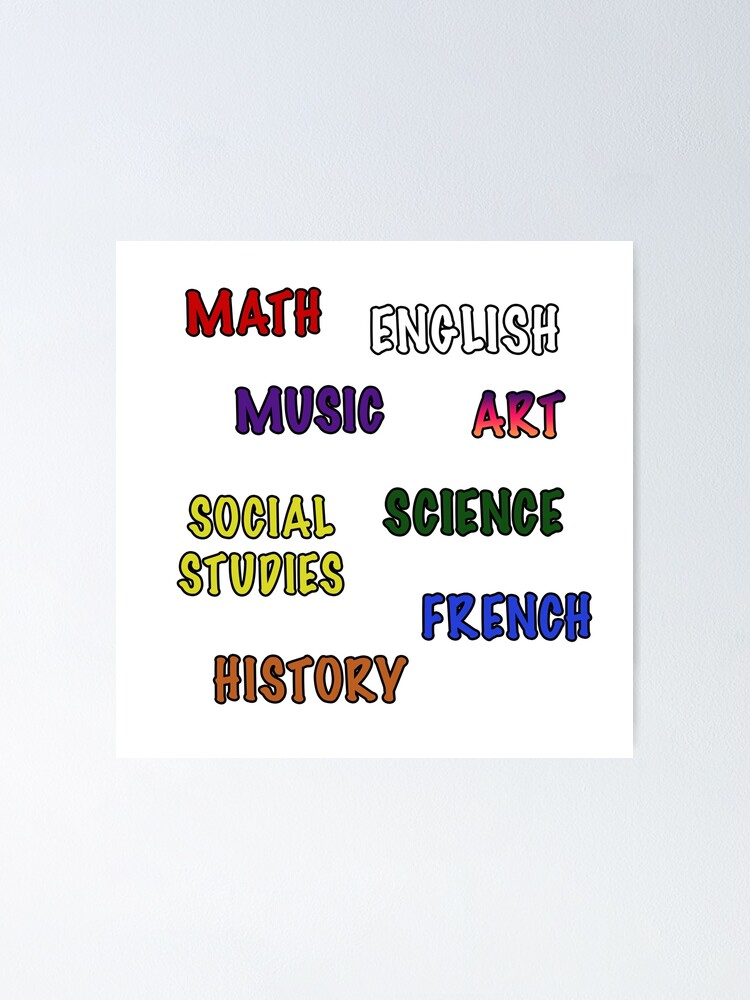 "School subjects " Poster by Dinashop | Redbubble