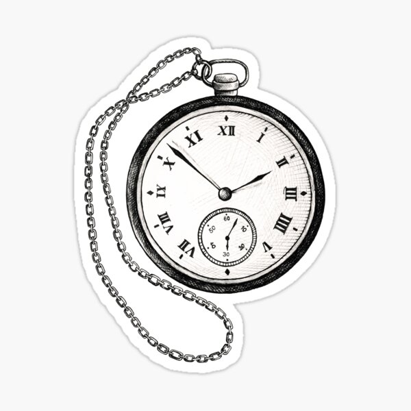 "Vintage Pocket Watch " Sticker for Sale by VintageSketches | Redbubble