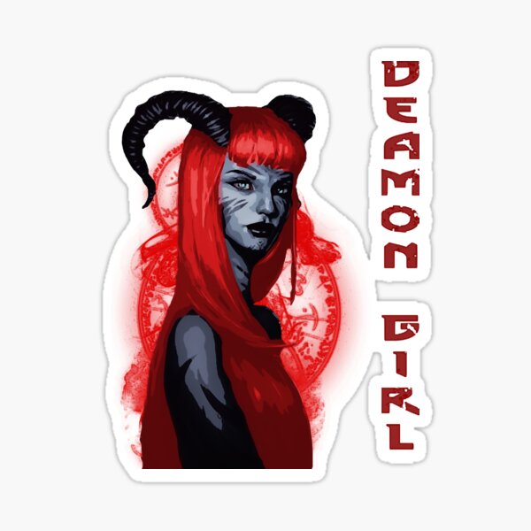 "Deamon girl " Sticker by avencardi | Redbubble
