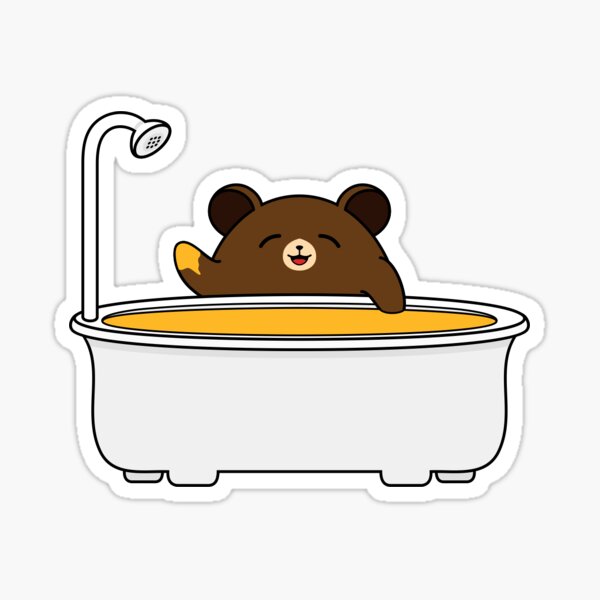 "Sun Bear Bathtub" Sticker for Sale by futottakemono | Redbubble