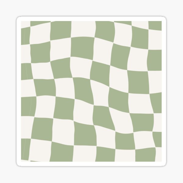 "Sage Green Distorted Checkers" Sticker for Sale by designsbyquail ...