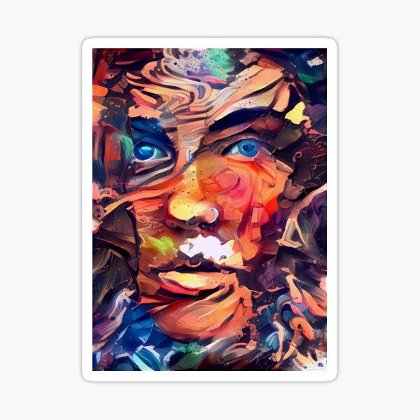 "Female Portrait | NST Artwork" Sticker for Sale by Artificial-Arts ...