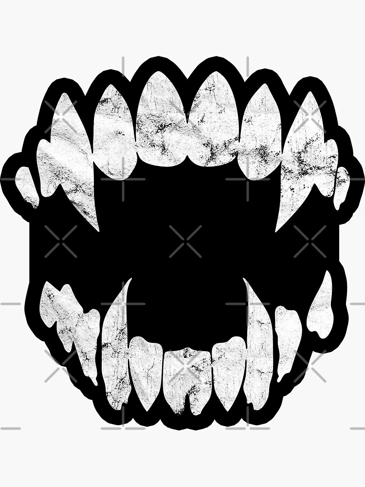"Horror Teeth (distressed design)" Sticker by siggyspatsky | Redbubble