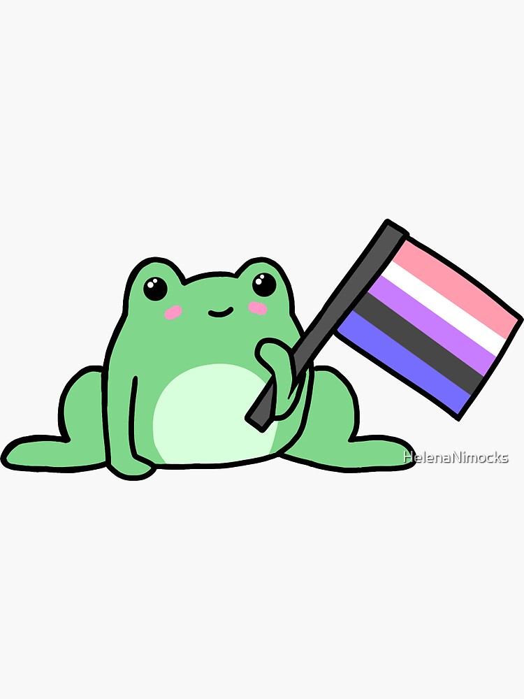 "Genderfluid pride frog" Sticker for Sale by HelenaNimocks | Redbubble