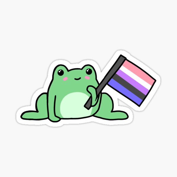 "Genderfluid pride frog" Sticker for Sale by HelenaNimocks | Redbubble