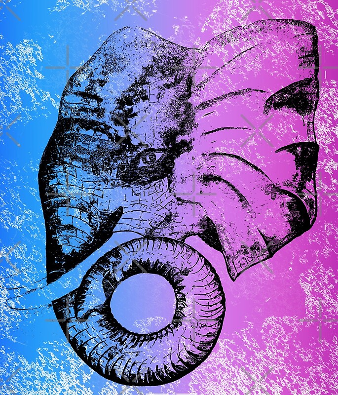 "Elephant with gradient background" by DSR-Arts | Redbubble