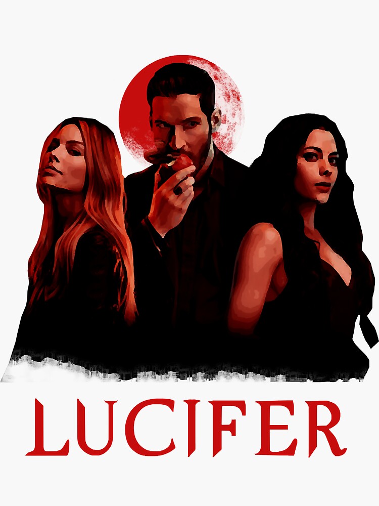 "Lucifer-red poster style " Sticker for Sale by jonajuliano | Redbubble