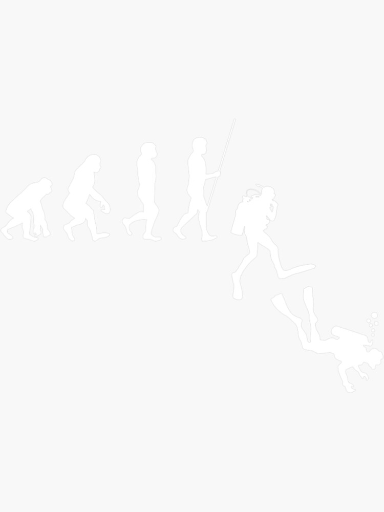 "Diving Evolution Evolution Of Man Funny Scuba Dive Ocean" Sticker for ...